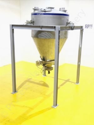 Used 1,500 Ltr Stainless Steel Vertical Powder Hopper Mounted on Load ...
